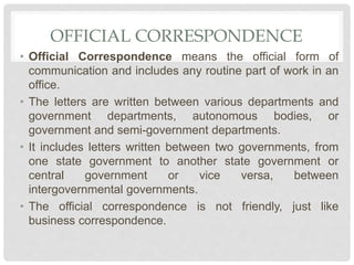 OFFICIAL CORRESPONDENCE, Format of all correspondence.pptx