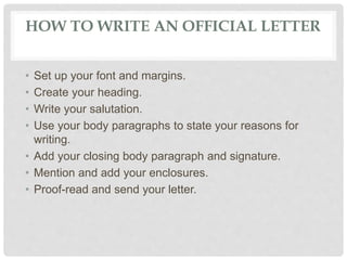 OFFICIAL CORRESPONDENCE, Format of all correspondence.pptx