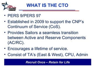 Navy Reserve CTO Presentation | PPT | Personal Finance