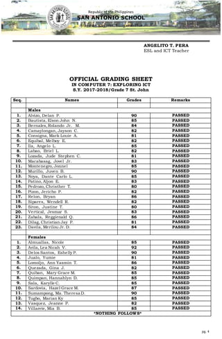 Official grades | DOCX