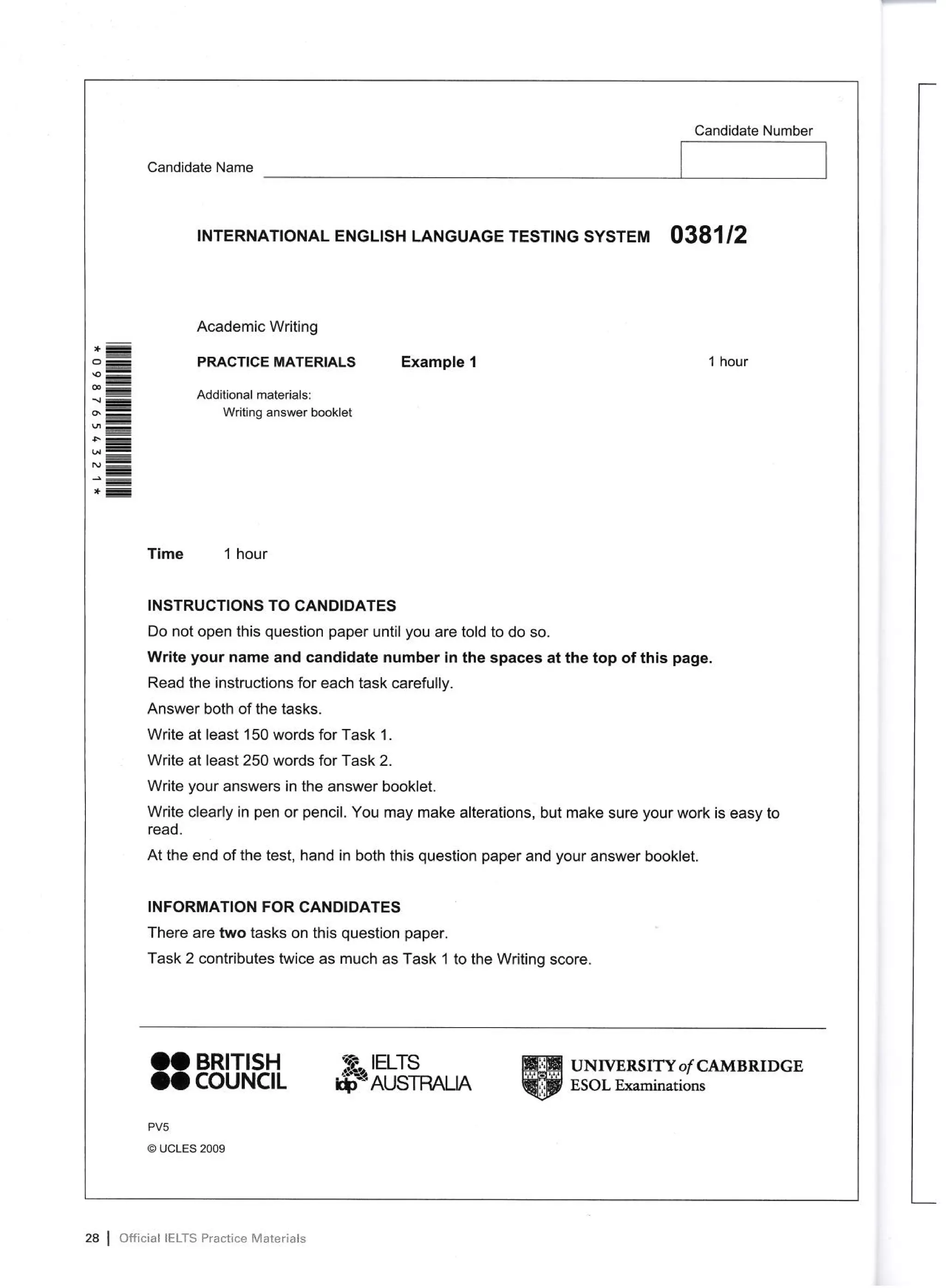 Official ielts practice material updated march 2009 | PDF
