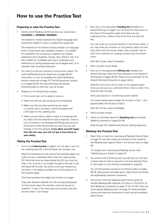 Official ielts practice material updated march 2009 | PDF