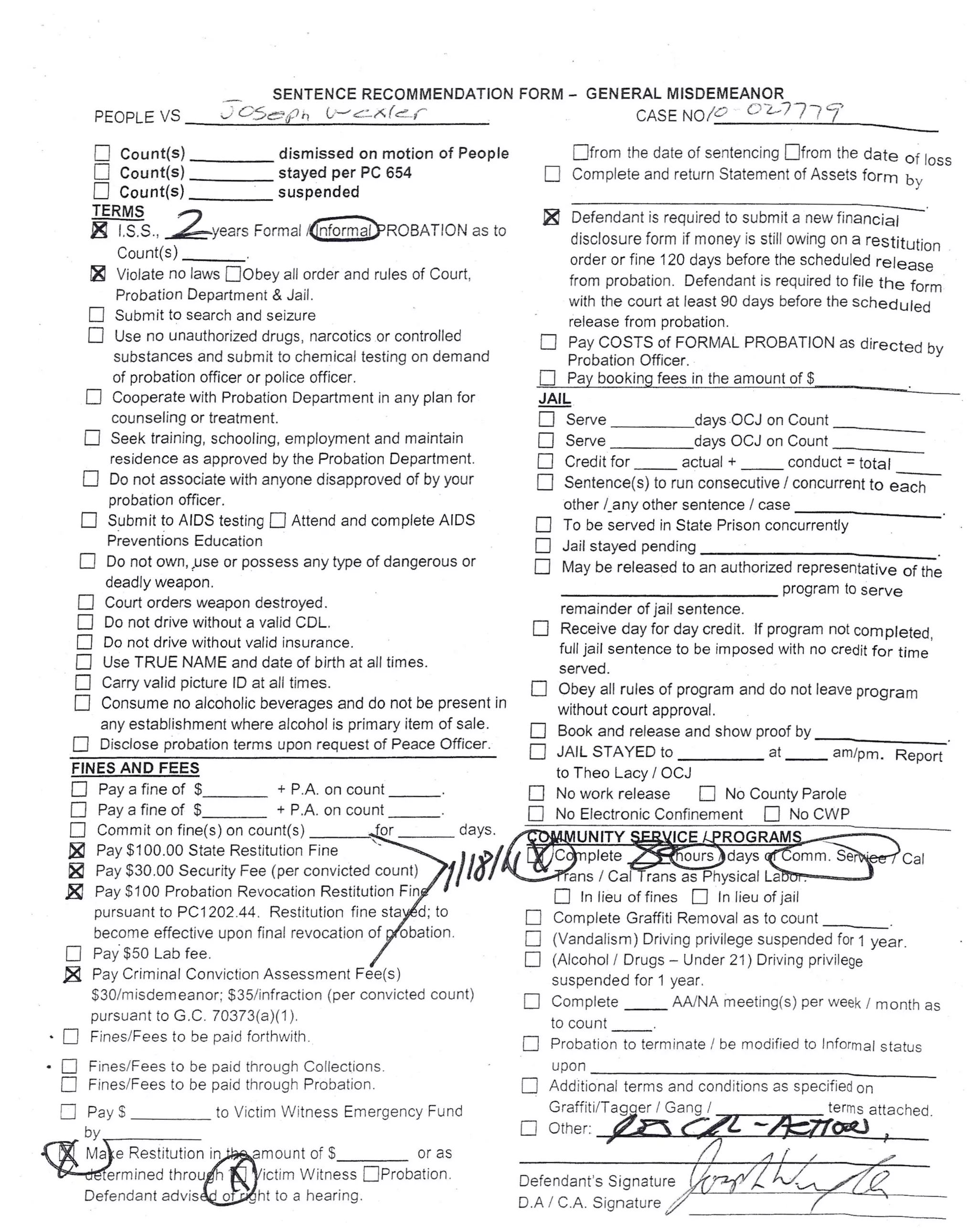 Official joseph wexler_criminal | PDF