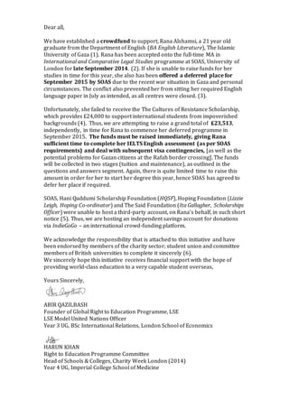 Official letter rana (final version complete) | PDF