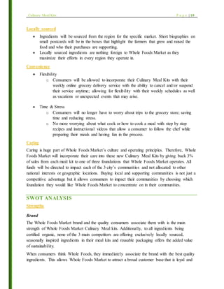 Whole Foods Market Marketing Plan Meal Kit Industry | PDF
