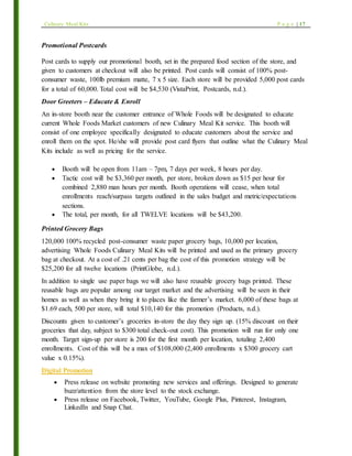 Whole Foods Market Marketing Plan Meal Kit Industry | PDF