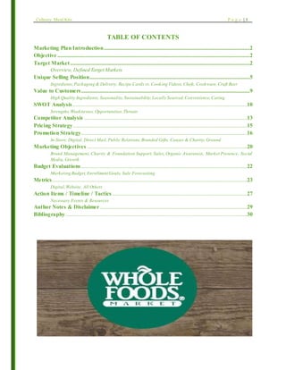 Whole Foods Market Marketing Plan Meal Kit Industry | PDF