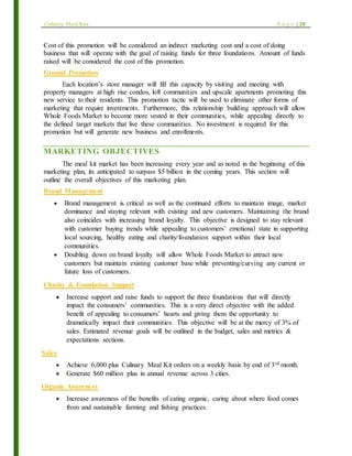 Whole Foods Market Marketing Plan Meal Kit Industry | PDF