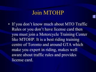 MTO Driver’s Handbook – Be Familiar With Driving Rules | PPTX