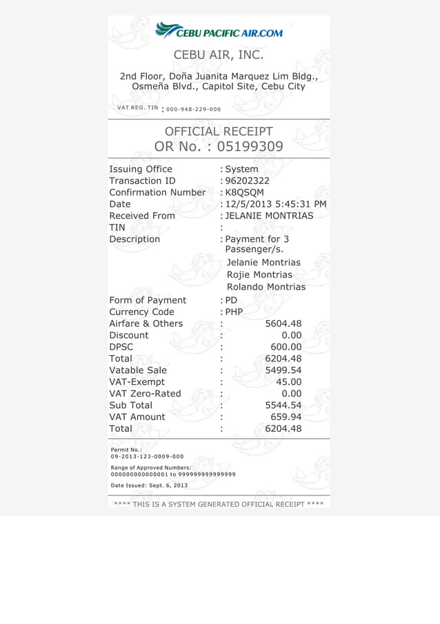 Official receipt pdf | PDF