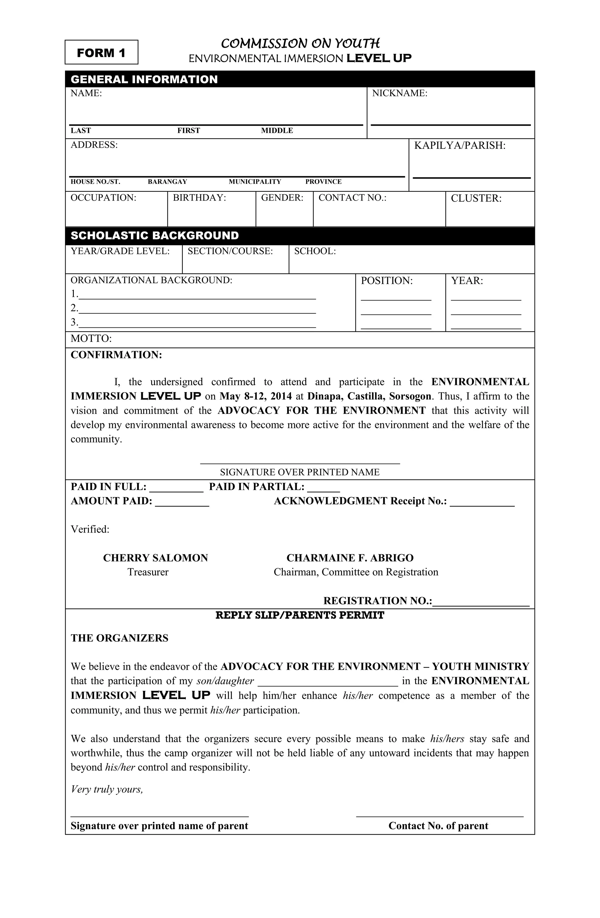 Official registration form | DOCX