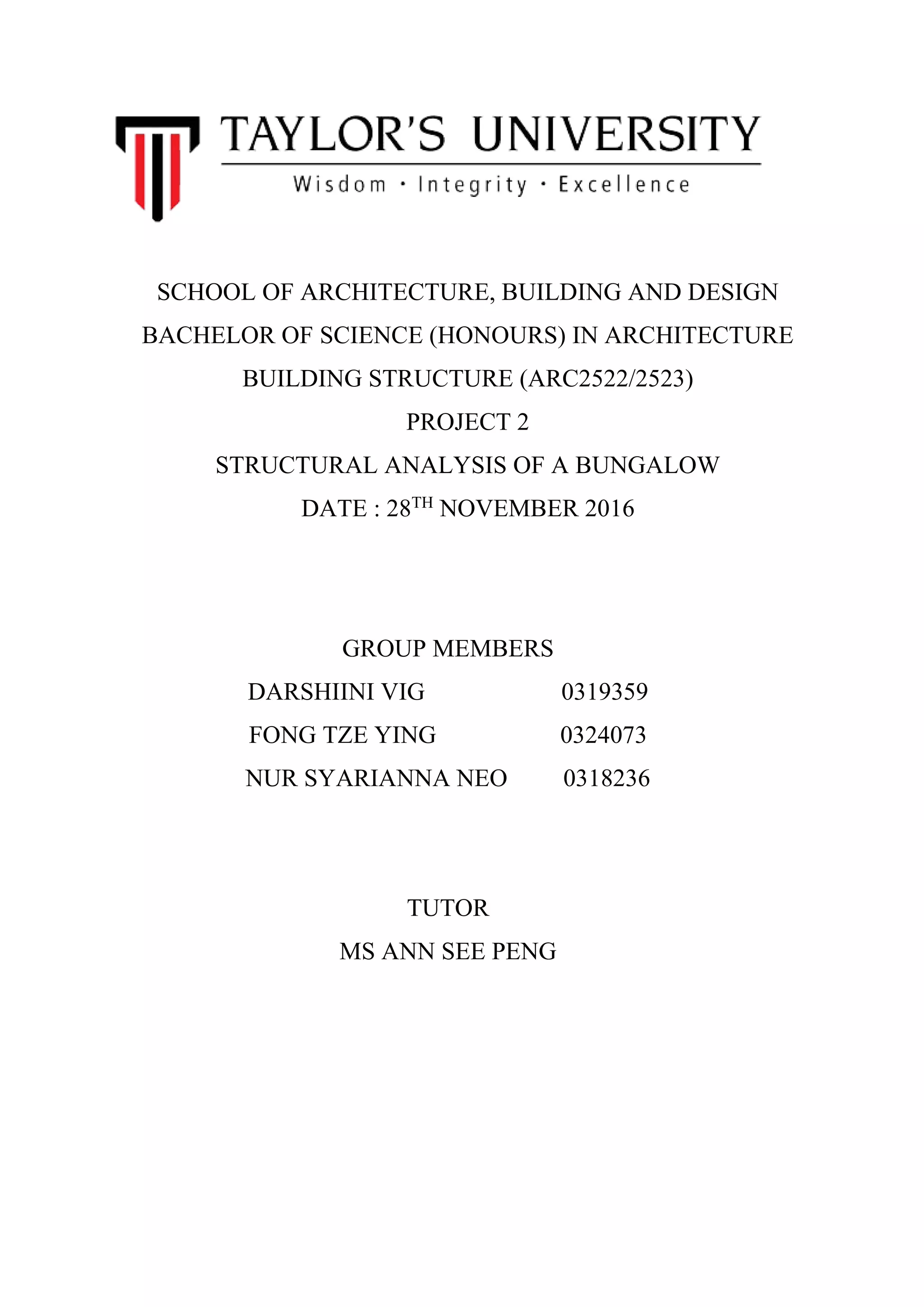 BUILDING STRUCTURE PROJECT 2 OFFICIAL REPORT | PDF