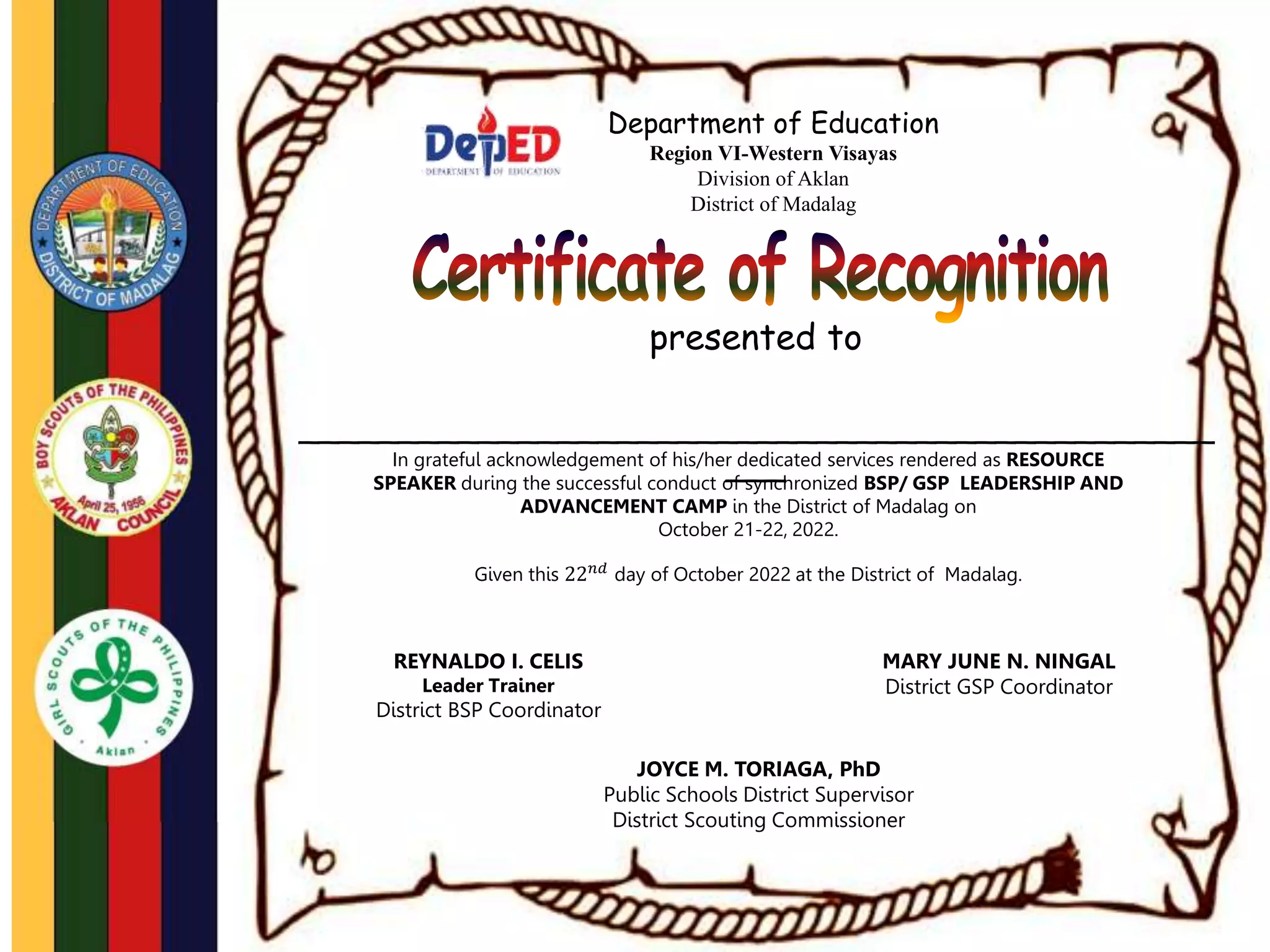 OFFICIAL SCOUTING CERT.pptx | Outdoor Attractions | Attractions