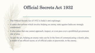 Official Secret Act and Copy Right Act.pptx - Elseena Joseph | PPT