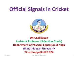 Official signals in cricket | PPTX