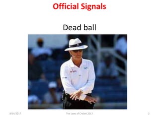 Official signals in cricket | PPTX