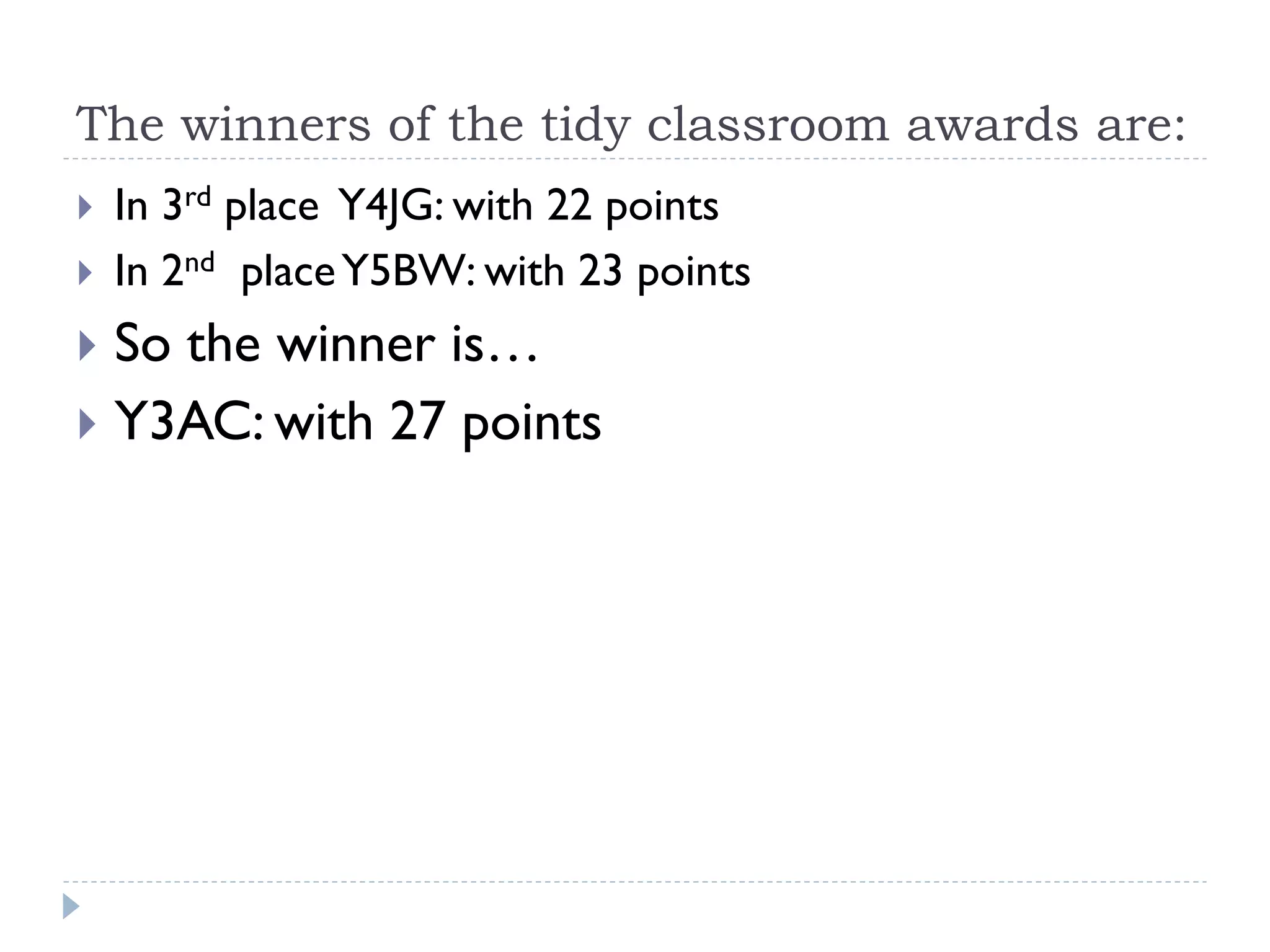 Official Tidy Classroom Award Spring 1 | PDF
