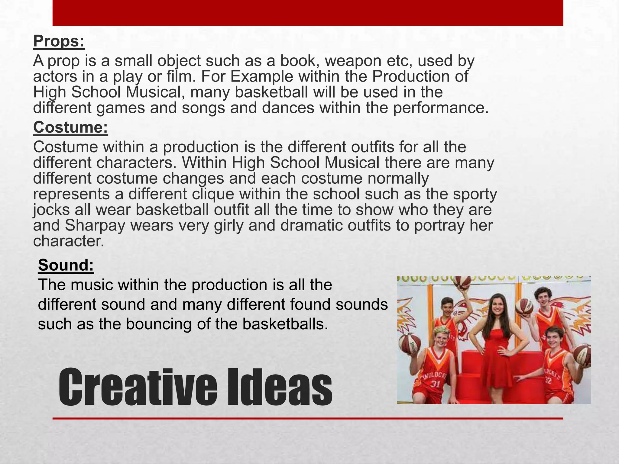 Official unit 2 production arts workshop -high school musical (1) | PPTX