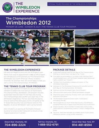 Official wimbledon experience tennis club tour programs 2012 | PDF