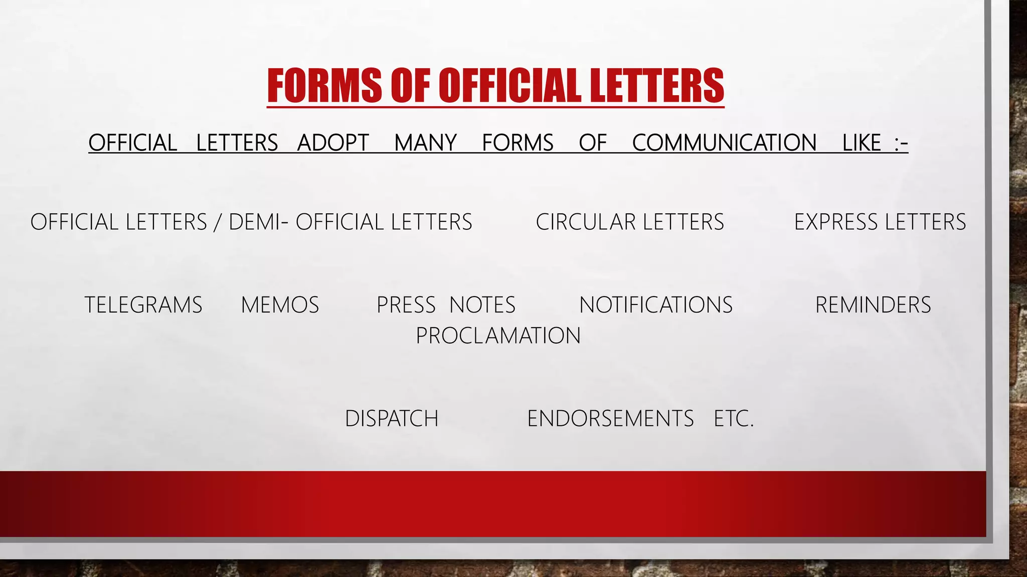 Official writing | PPTX | Email | Internet