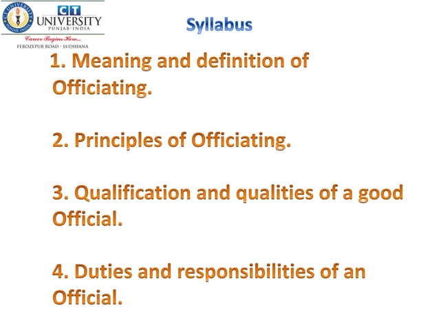 Sports Officiating | PPTX