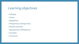 Off Label drugs: Extent, Issues & examples | PDF | Pharmaceutical ...