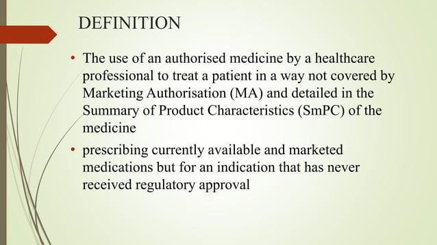 Off label use of drugs | PPTX | Pharmaceutical Industry | Industries