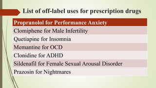 Off label use of drugs | PPTX