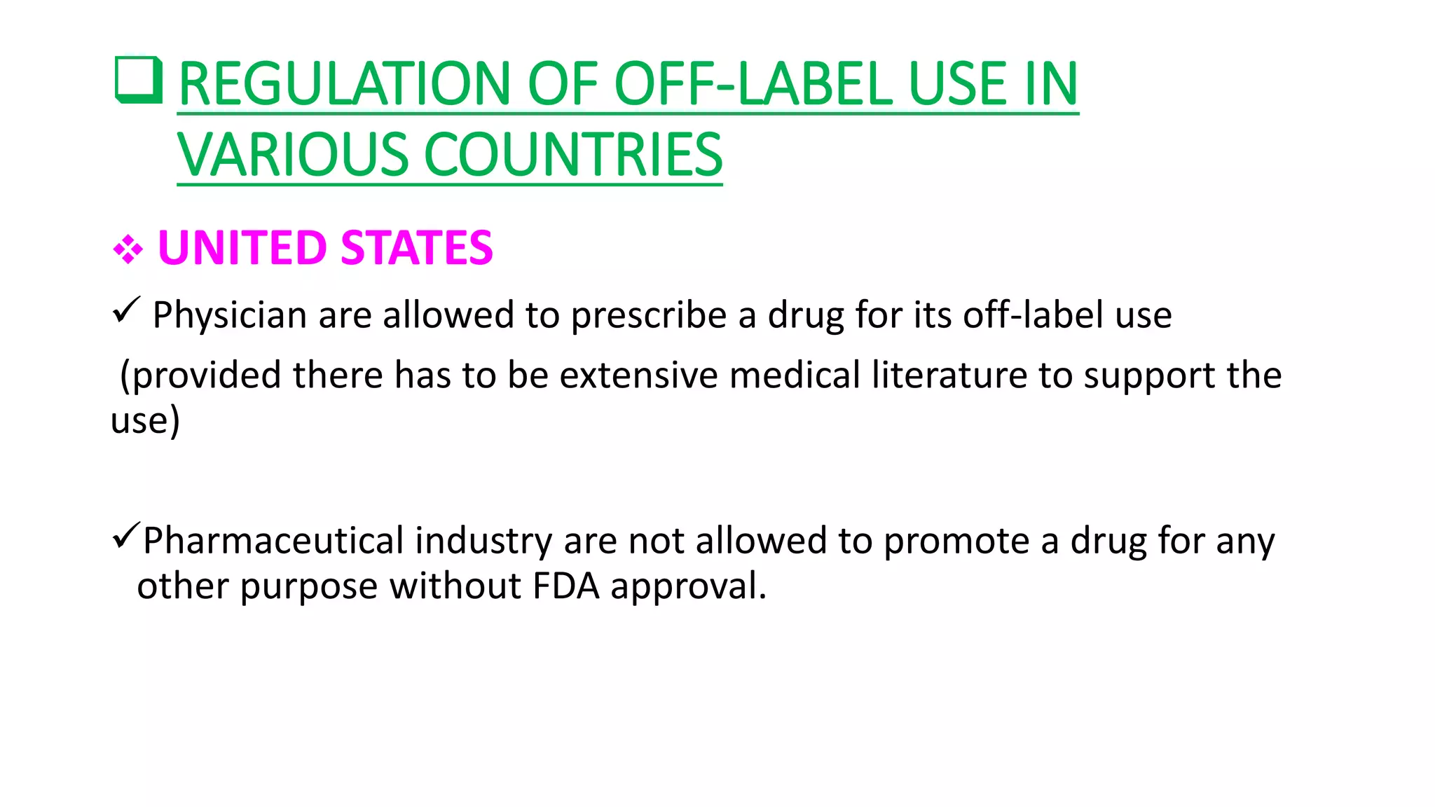 Off label use of drugs | PPTX