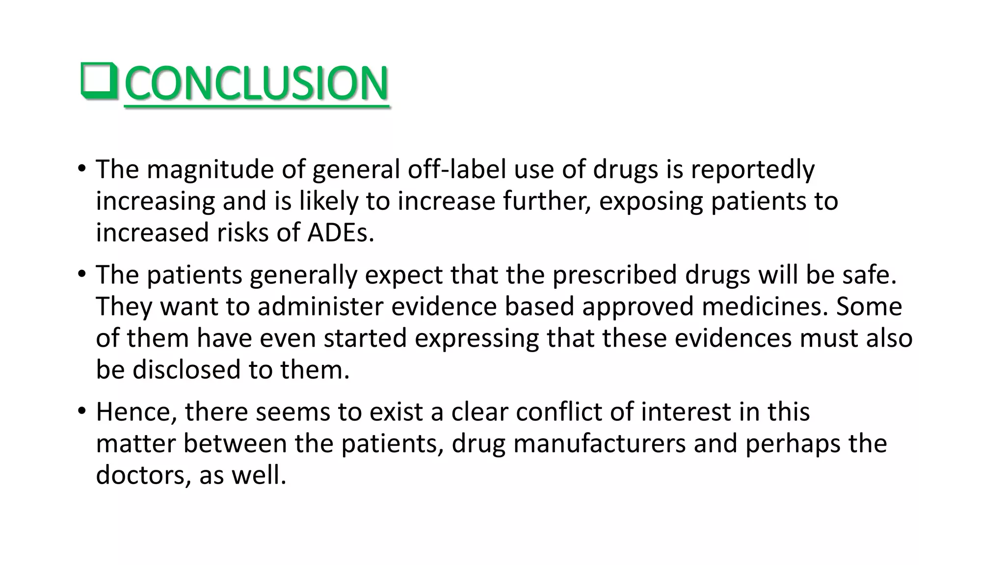 Off label use of drugs | PPTX