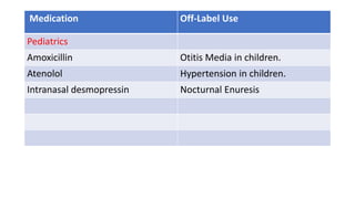 Off label use of drugs | PPTX
