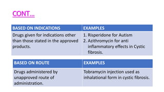 Off label use of drugs | PPTX