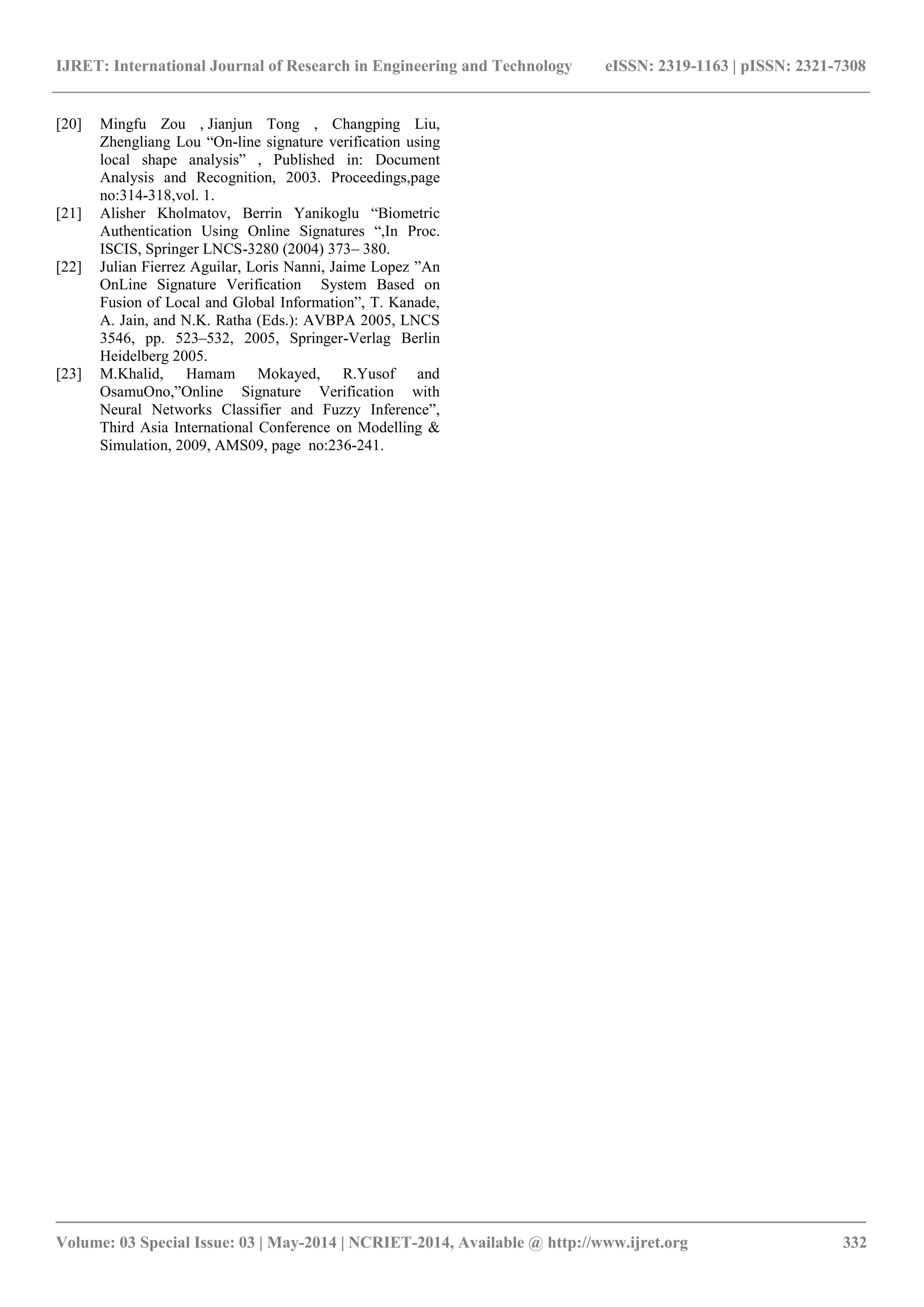 Offline And Online Signature Verification Systems A Survey Pdf Internet Computing