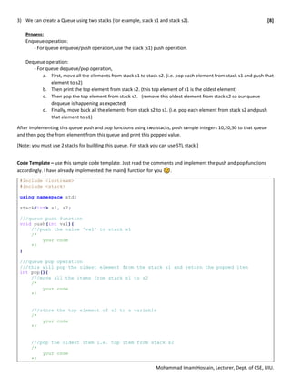 DS & Algo 1 - Offline Assignment 1 | PDF