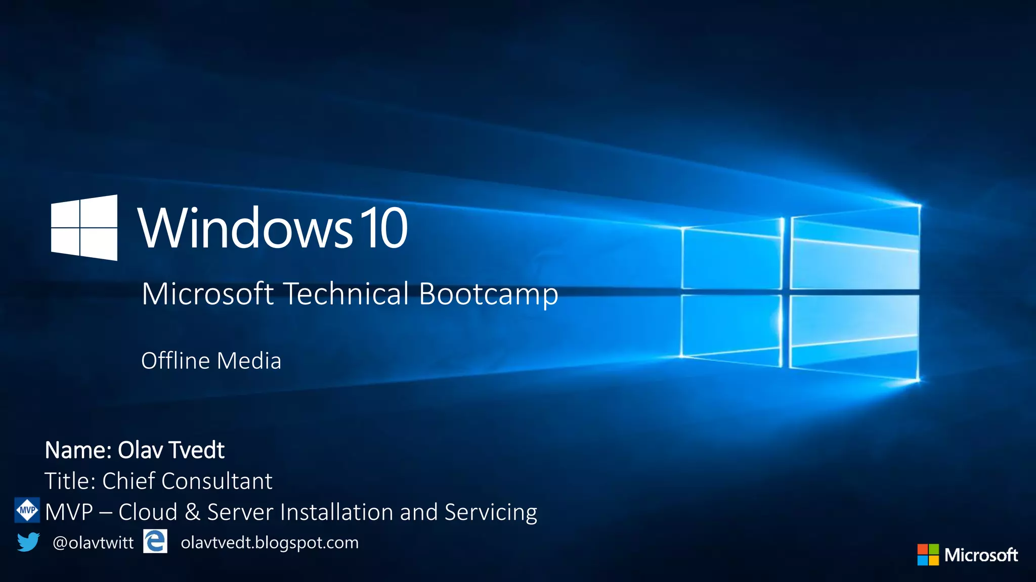 Microsoft Windows 10 Bootcamp - MDT Offline media | PPT