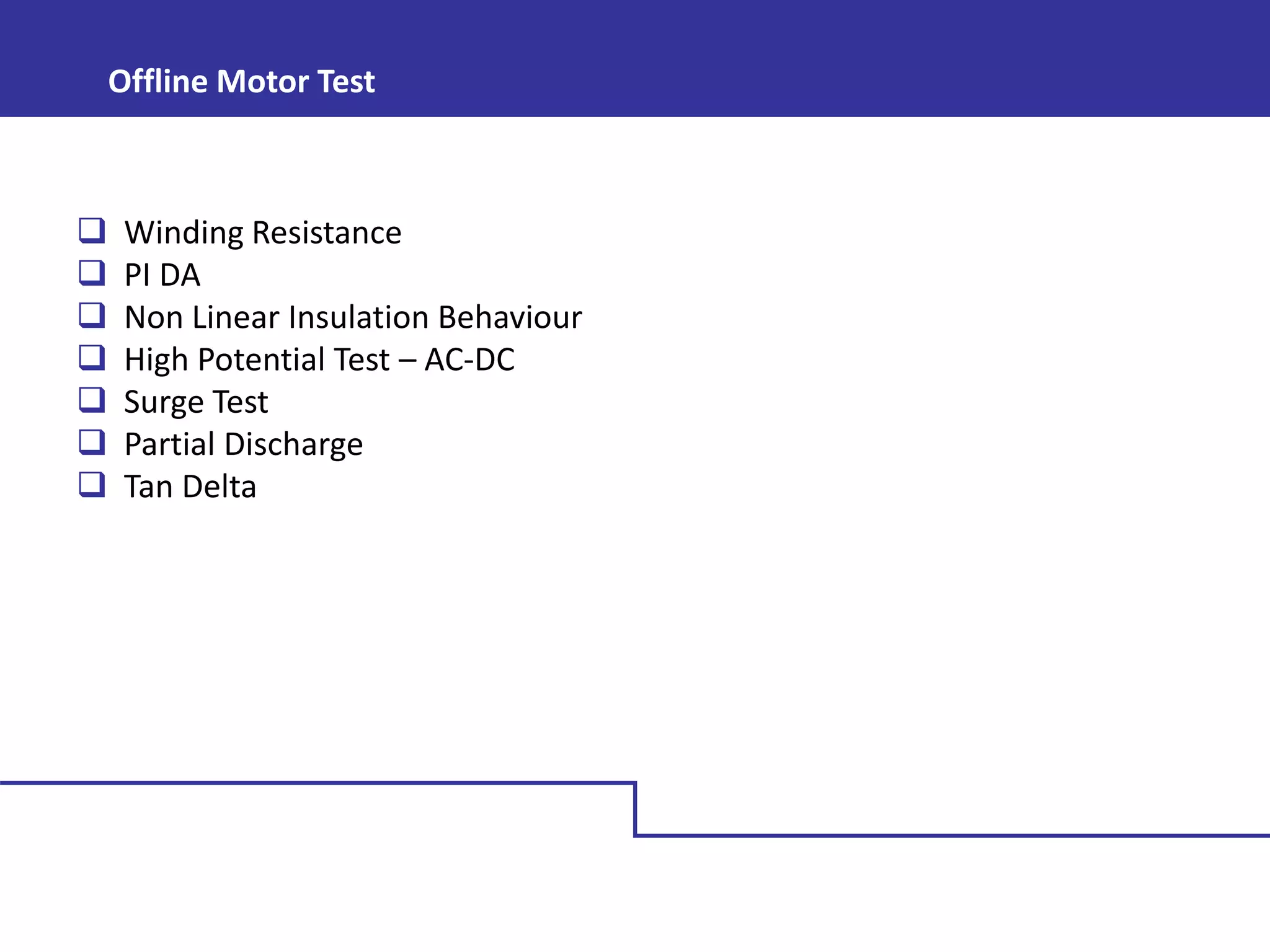OFFLINE MOTOR TEST R K GUPTA | PPTX