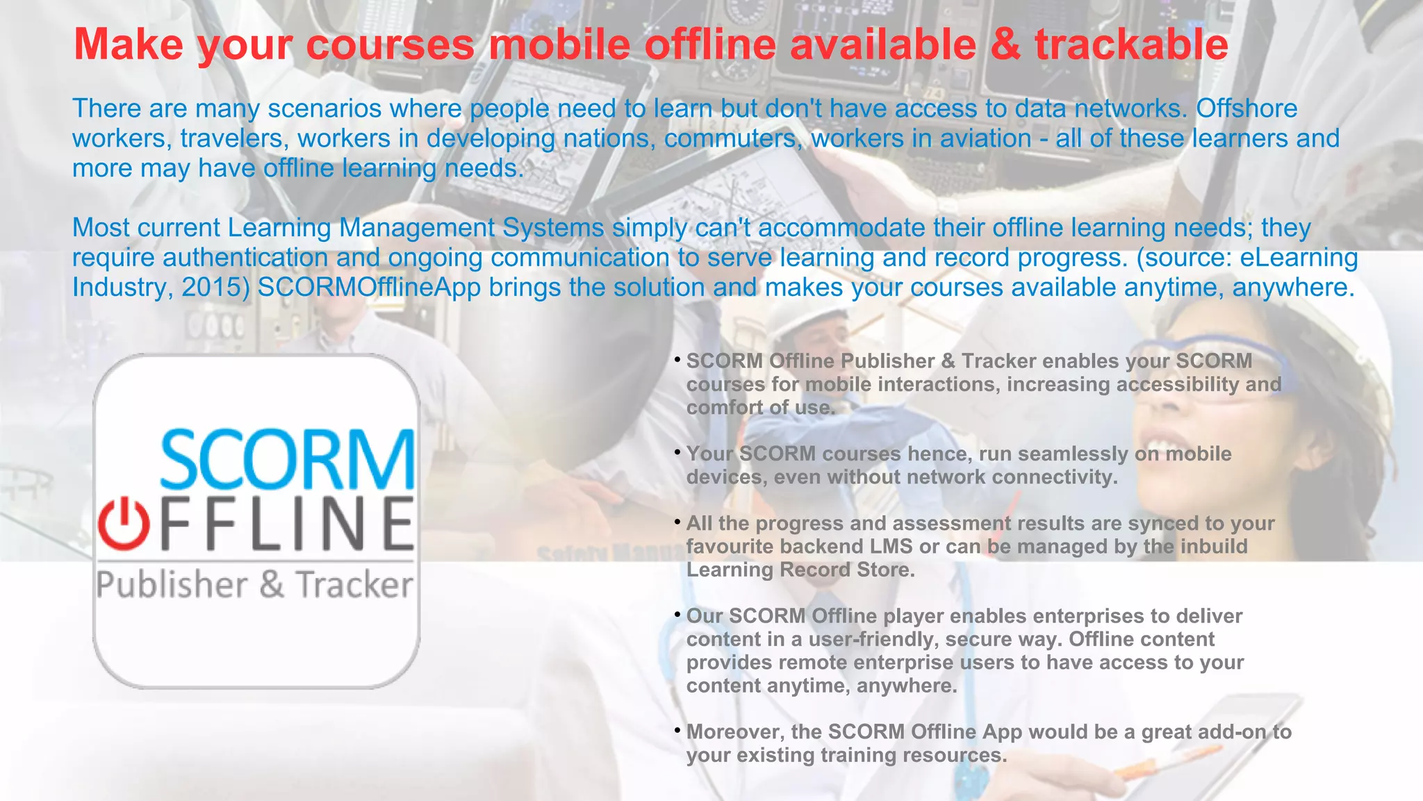 Offline scorm player for iphone, ipad and android | PPT