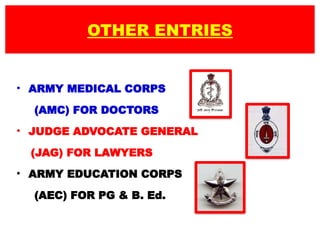 Join Indian Army, comprehensive guide to existing entries | PPTX