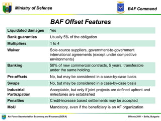 Offset Strategy of the Brazilian Air Force - Offsets 2011 Conference ...