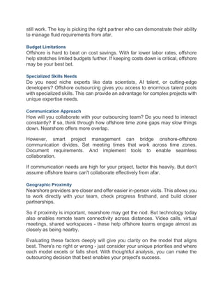 Offshore vs Nearshore Outsourcing: Which One To Choose for Your Project ...