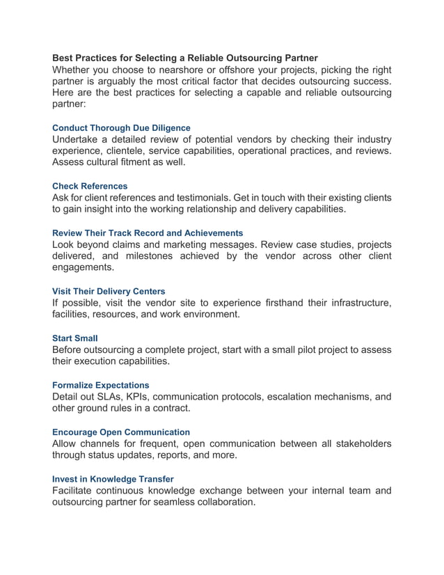 Offshore vs Nearshore Outsourcing: Which One To Choose for Your Project? | PDF