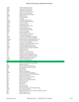Offshore acronyms | PDF