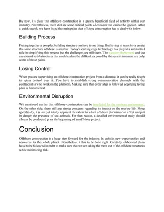 Offshore construction | PDF