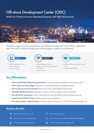 Offshore Development Center - Brochure by RapidValue | PDF | Computer Software and Applications ...