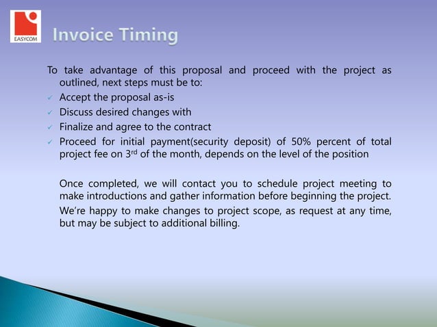 Offshore Development Center Proposal Easycom | PPTX