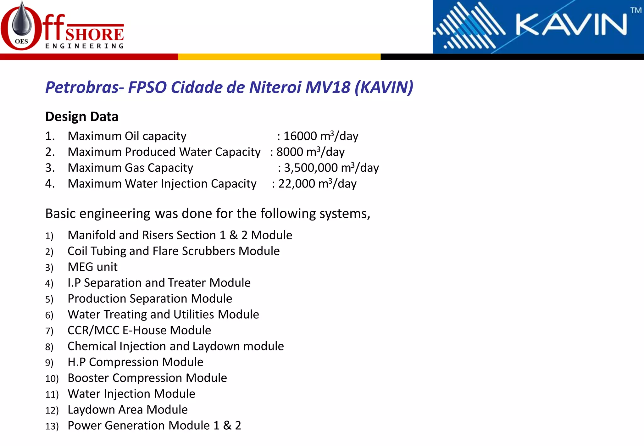 Offshore Engineering Kavin Engneering Fpso Corporate Profile 2012 | PDF