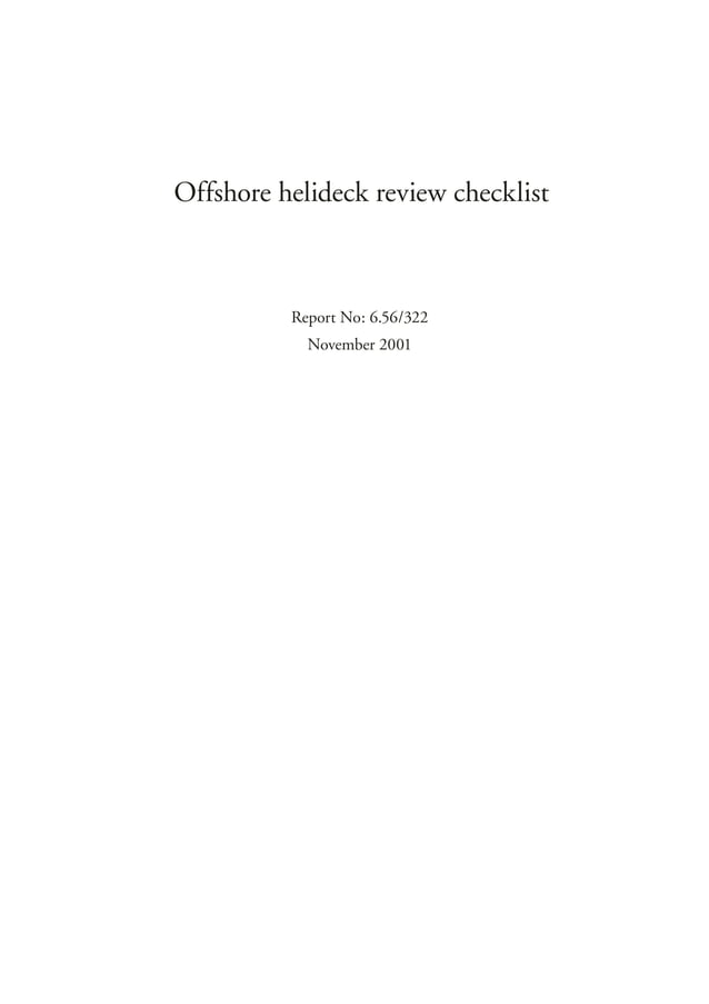 Offshore helideck review checklist | PDF