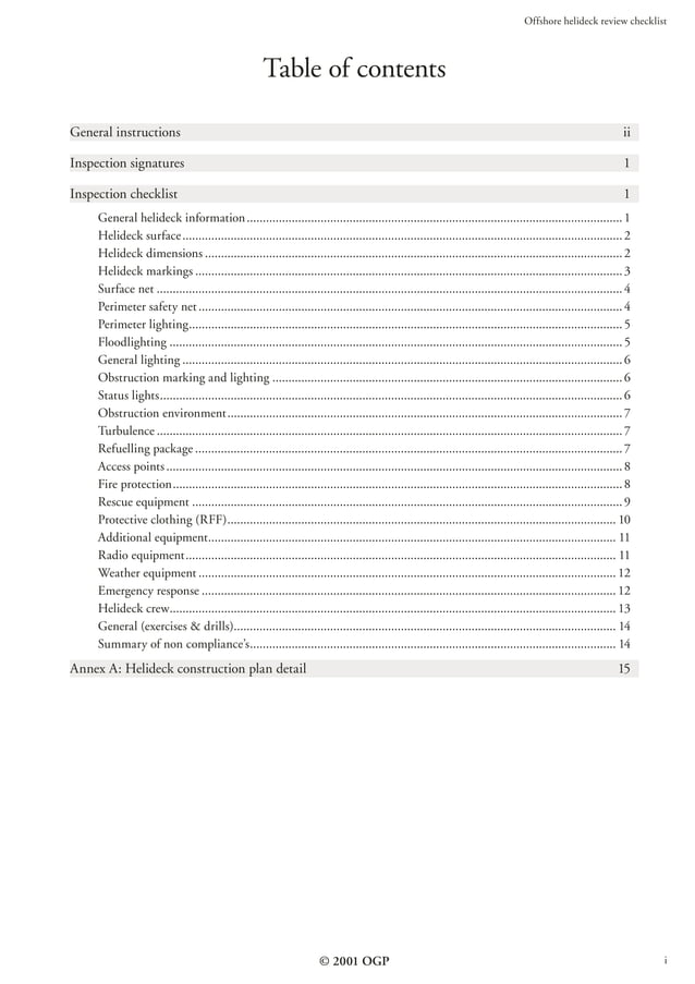 Offshore helideck review checklist | PDF