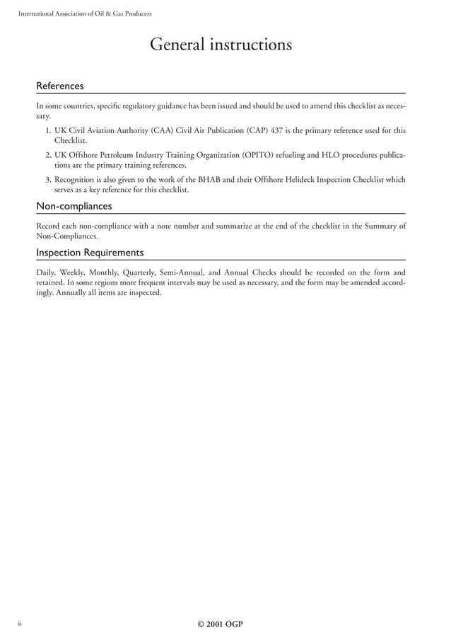 Offshore helideck review checklist | PDF