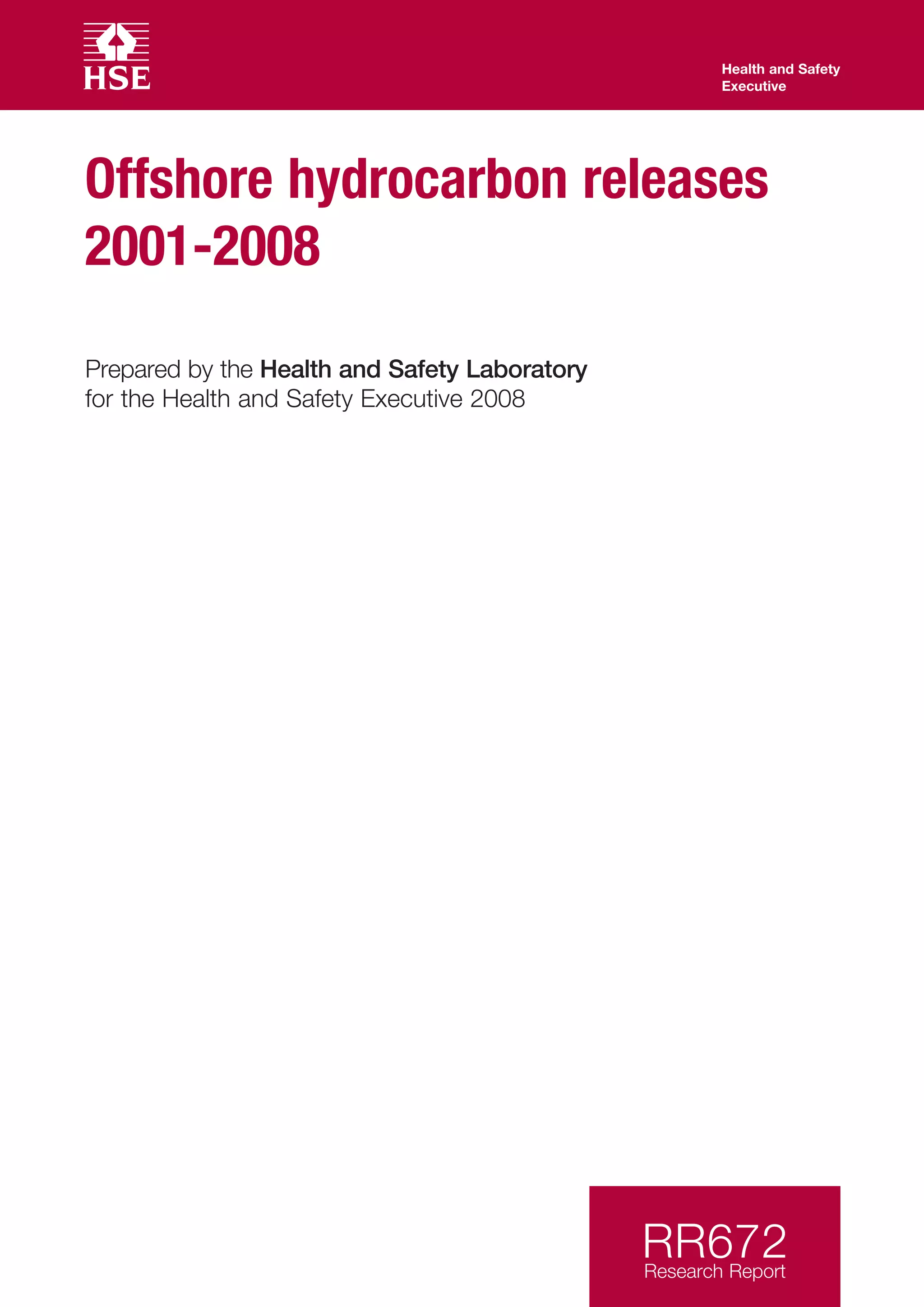 Offshore Hydrocarbon Releases (2001-2008) - A Report by the UK HSE | PDF